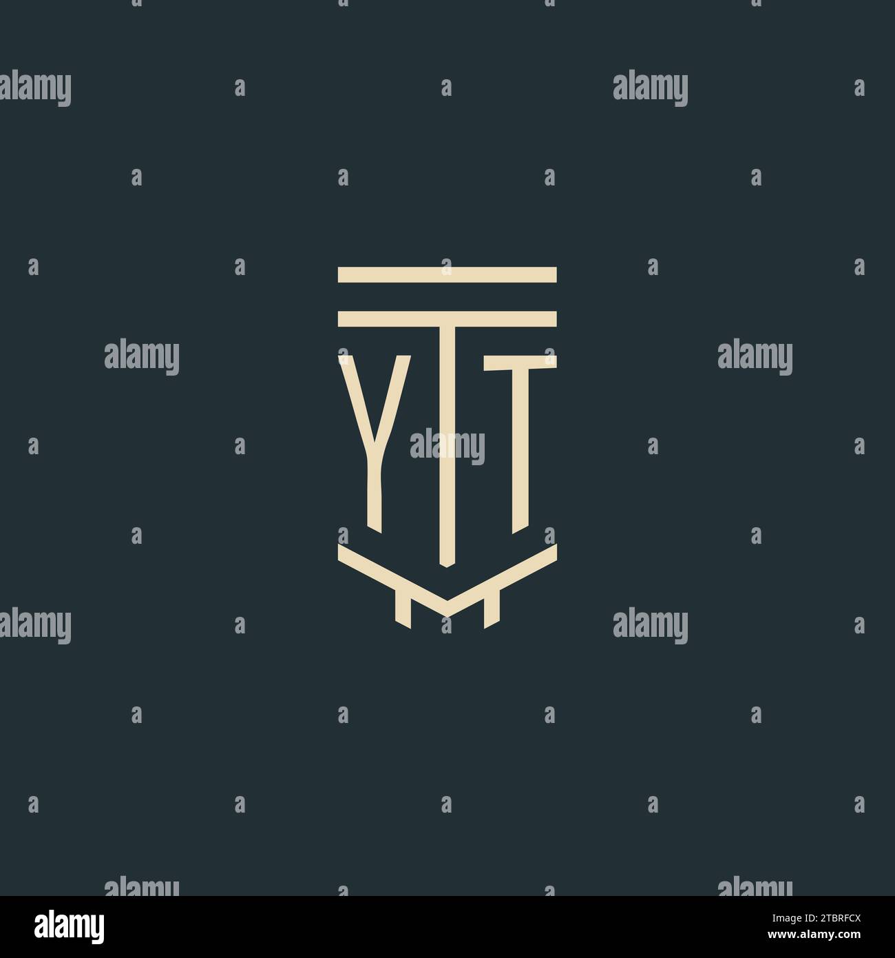 YT initial monogram with simple line art pillar logo design ideas Stock ...
