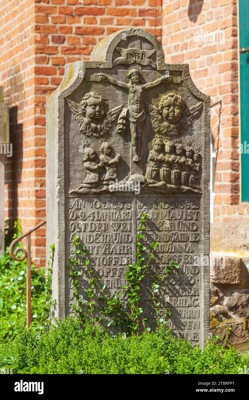 Historic gravestone at st martini et nicolai church hi-res stock ...