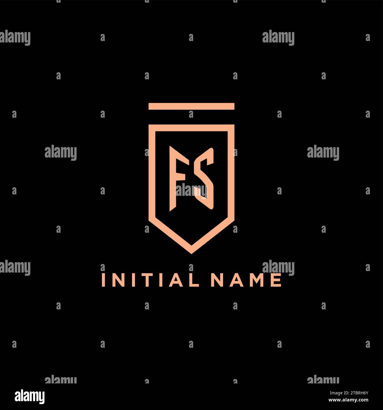 FS monogram initial with shield logo design icon vector graphic Stock ...