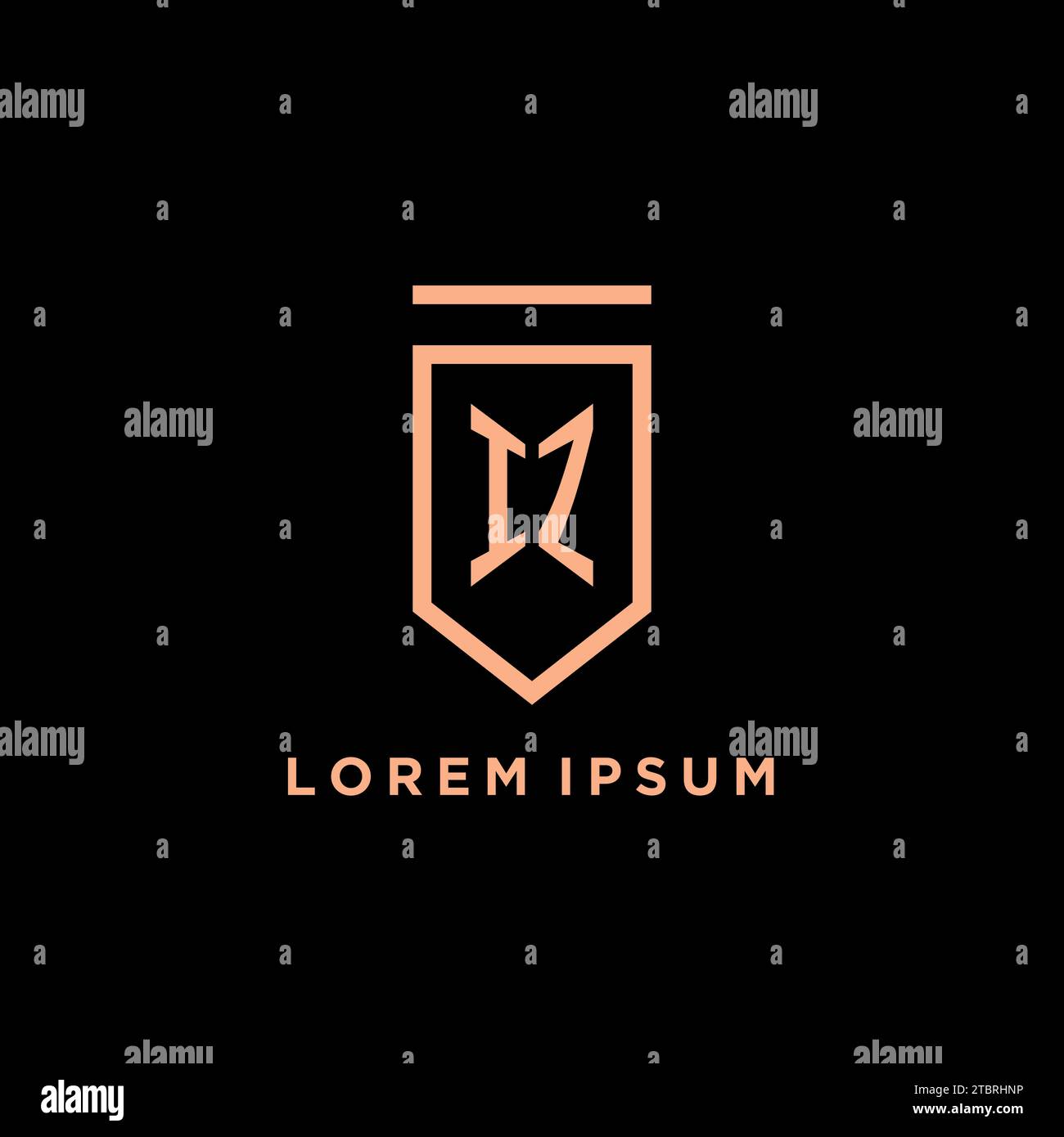 IZ monogram initial with shield logo design icon vector graphic Stock ...