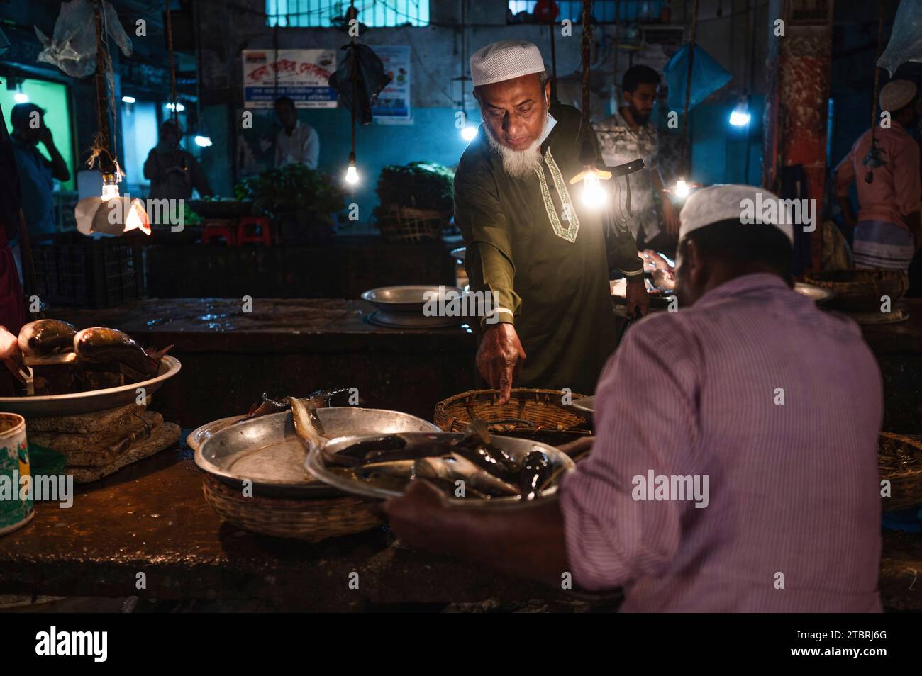Daily life at the major fish market in Sylhet Bangladesh Stock Photo ...