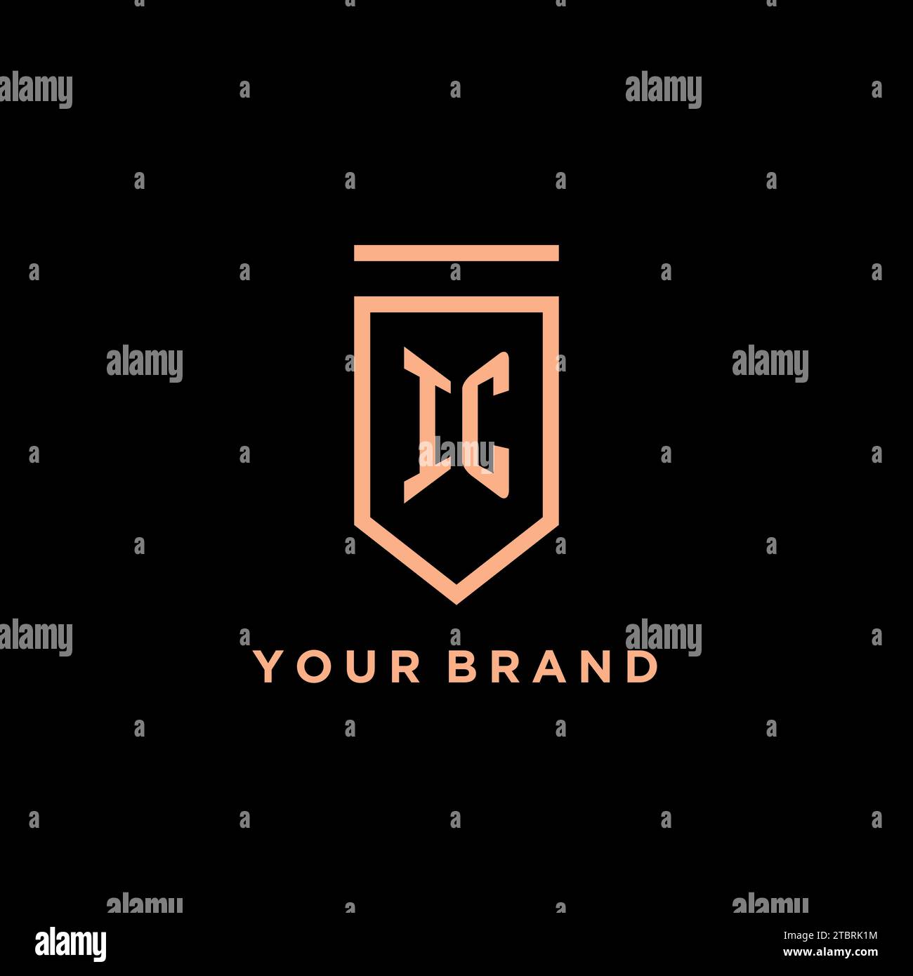 IC monogram initial with shield logo design icon vector graphic Stock Vector Image & Art - Alamy