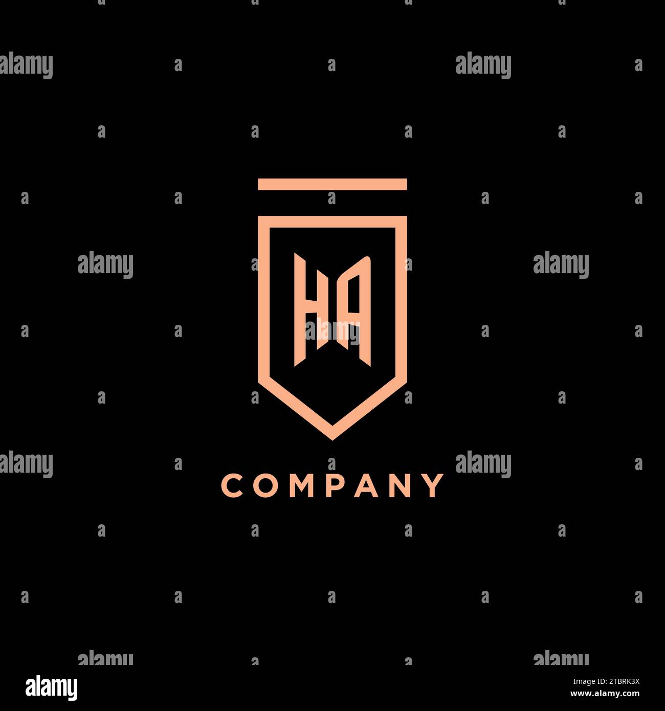 HA monogram initial with shield logo design icon vector graphic Stock ...