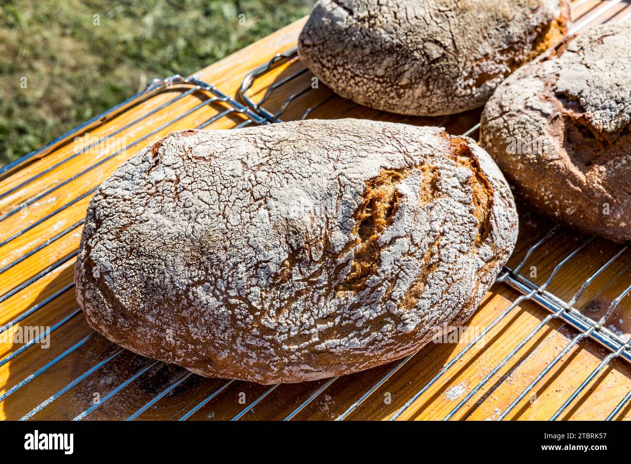 Three grain bread made from wholemeal emmer hi-res stock photography ...