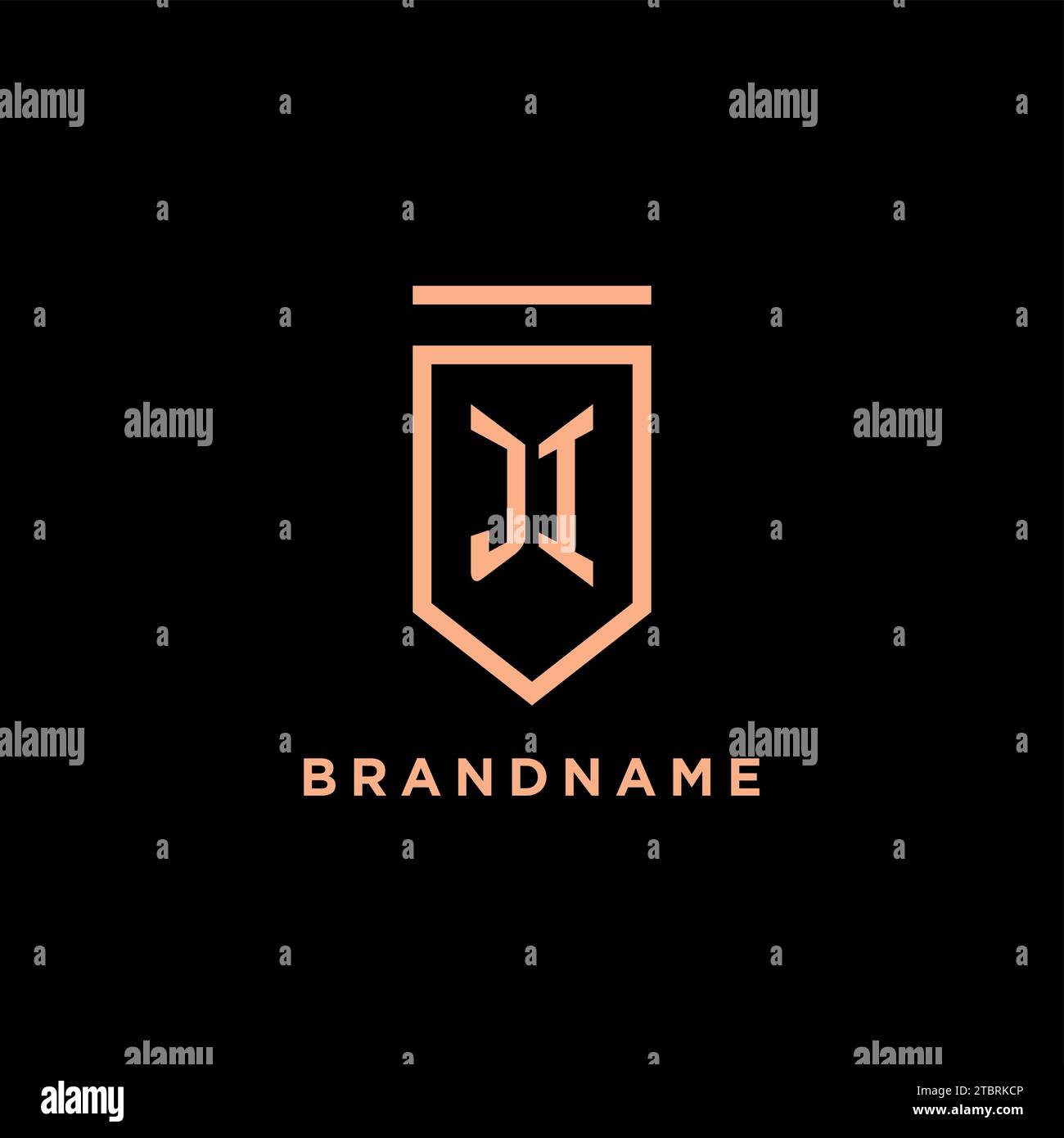 JI monogram initial with shield logo design icon vector graphic Stock ...