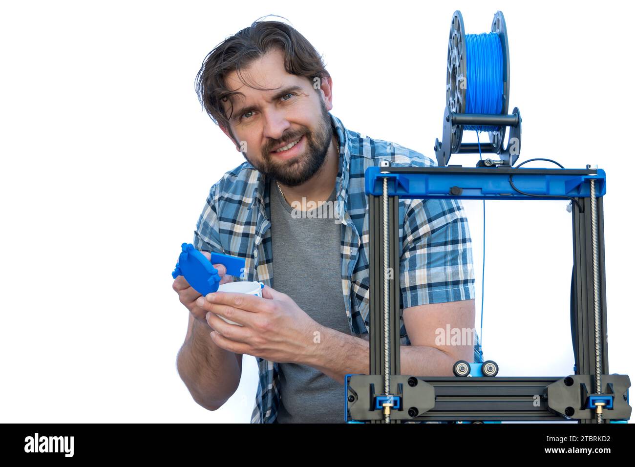 Man doing 3D printing work. Toung entrepreneur 3d Stock Photo - Alamy