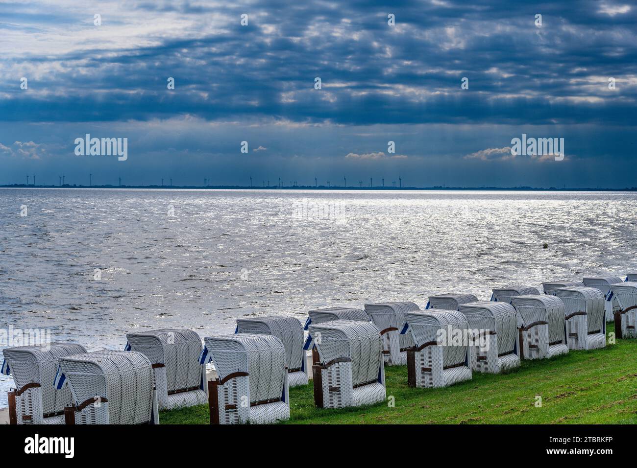 Germany, Lower Saxony, East Frisia, Wilhelmshaven, South Beach, View of ...