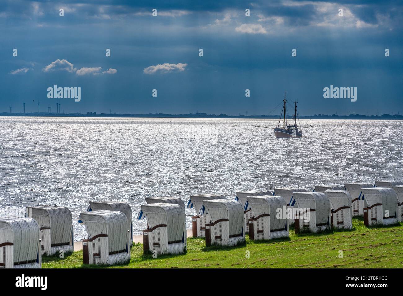 Germany, Lower Saxony, East Frisia, Wilhelmshaven, South Beach, View of ...