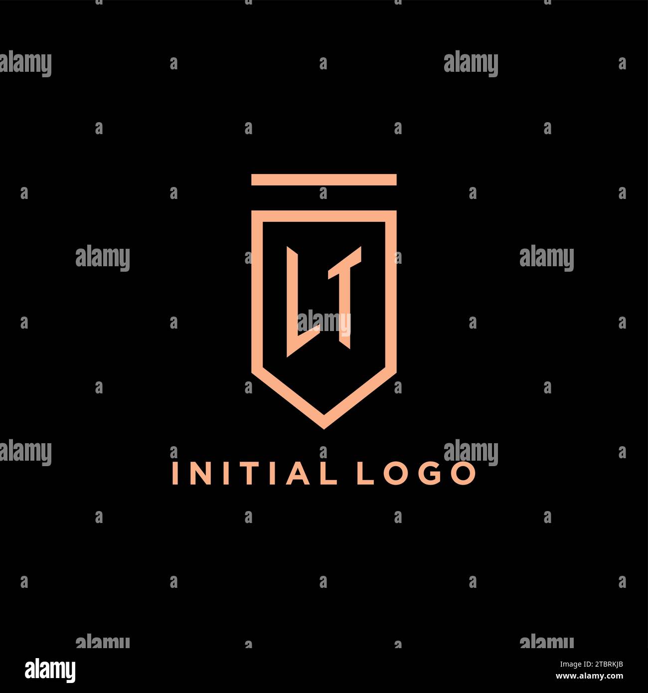 LT monogram initial with shield logo design icon vector graphic Stock ...