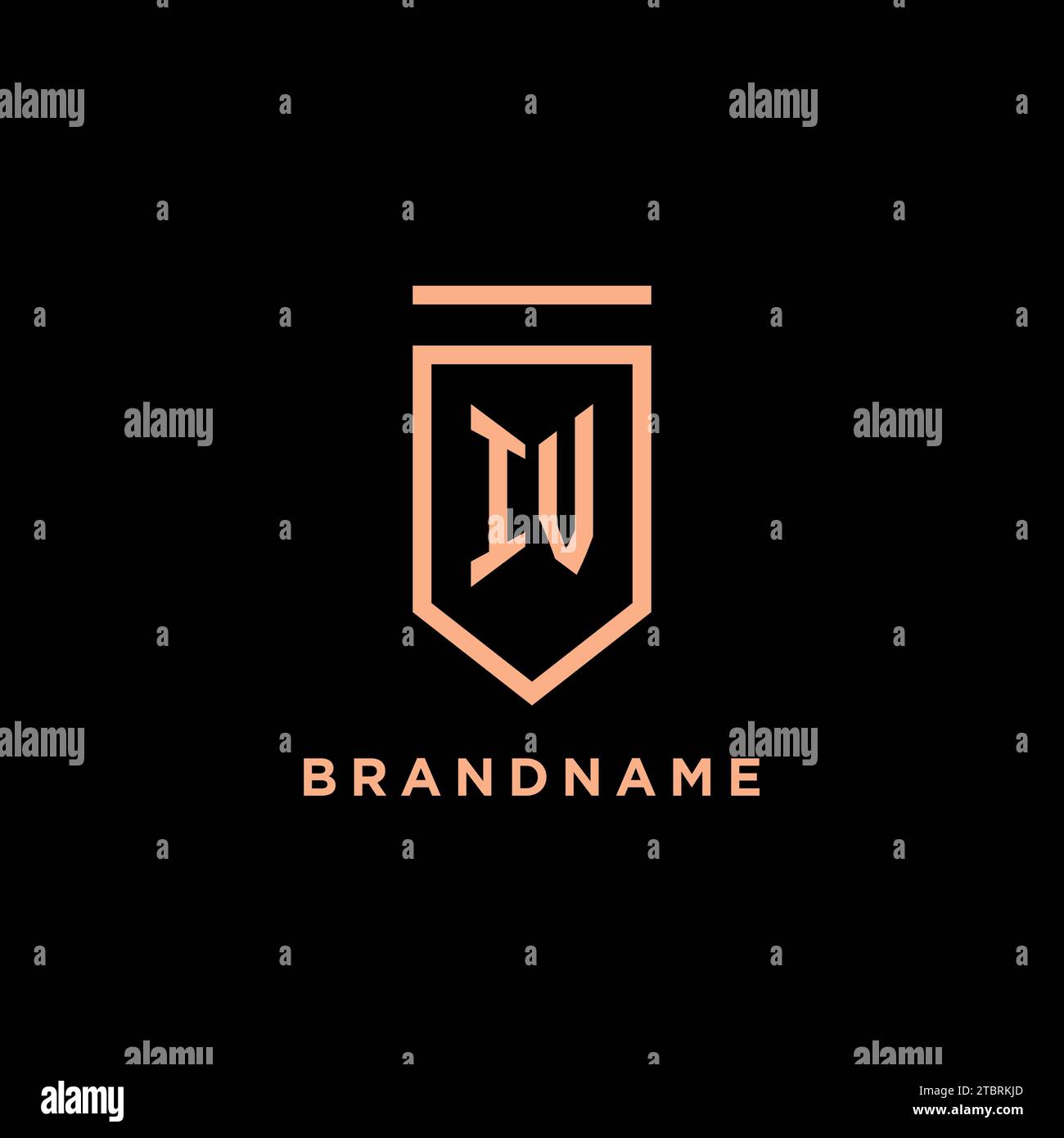 IV monogram initial with shield logo design icon vector graphic Stock ...