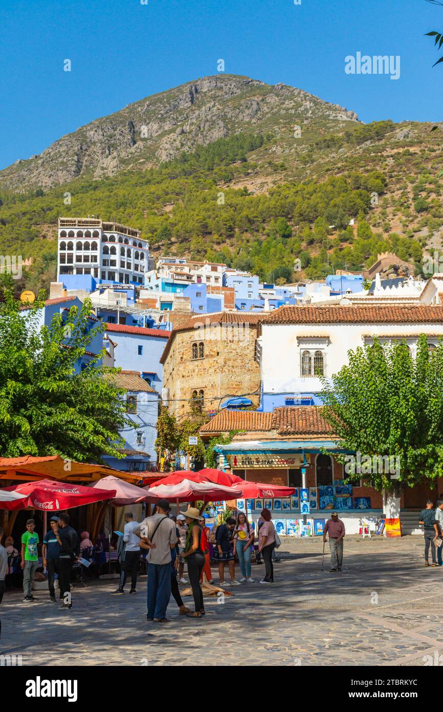 Chefchaouen, Morocco. October 14th, 2022 - Mountain and old houses of ...