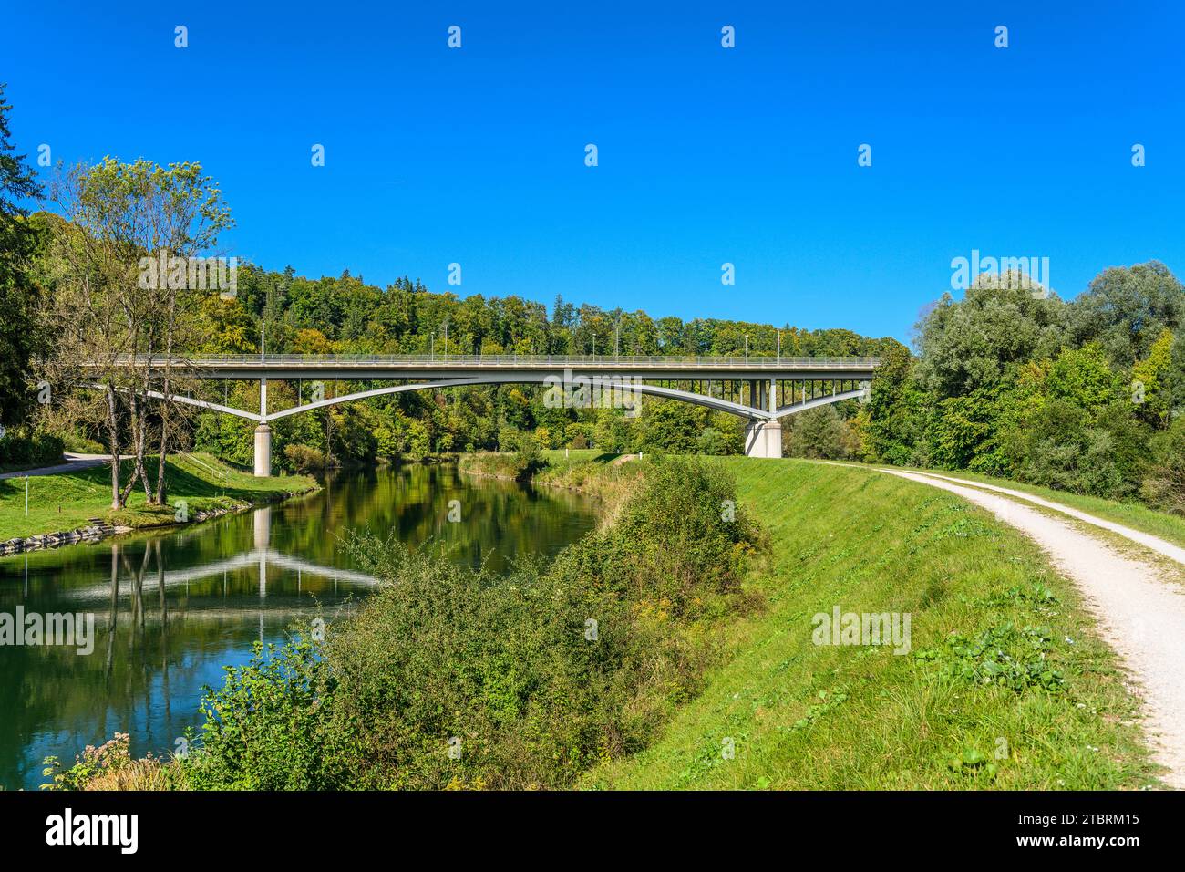 Germany, Bavaria, District of Munich, Grünwald, Isar Valley, Isar Canal ...