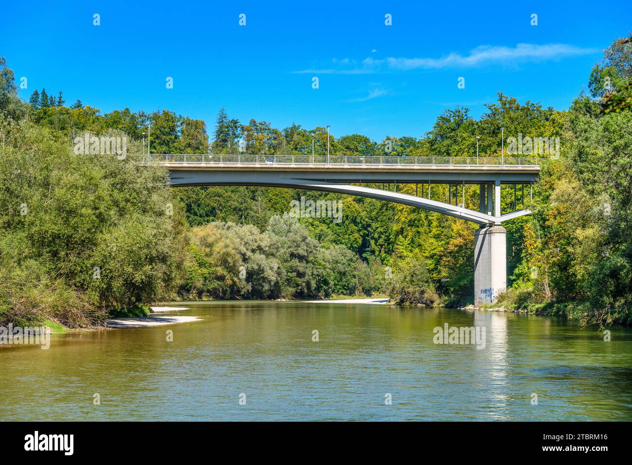 Germany, Bavaria, District of Munich, Grünwald, Isar Valley, Isar with ...