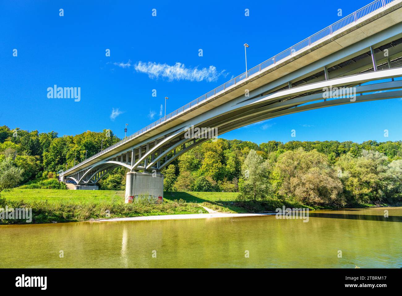 Germany, Bavaria, District of Munich, Grünwald, Isar Valley, Isar with ...