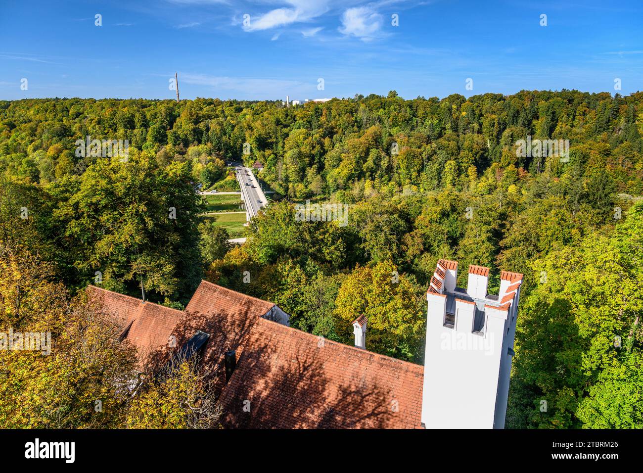 Germany, Bavaria, District of Munich, Grünwald, Grünwald Castle, View ...