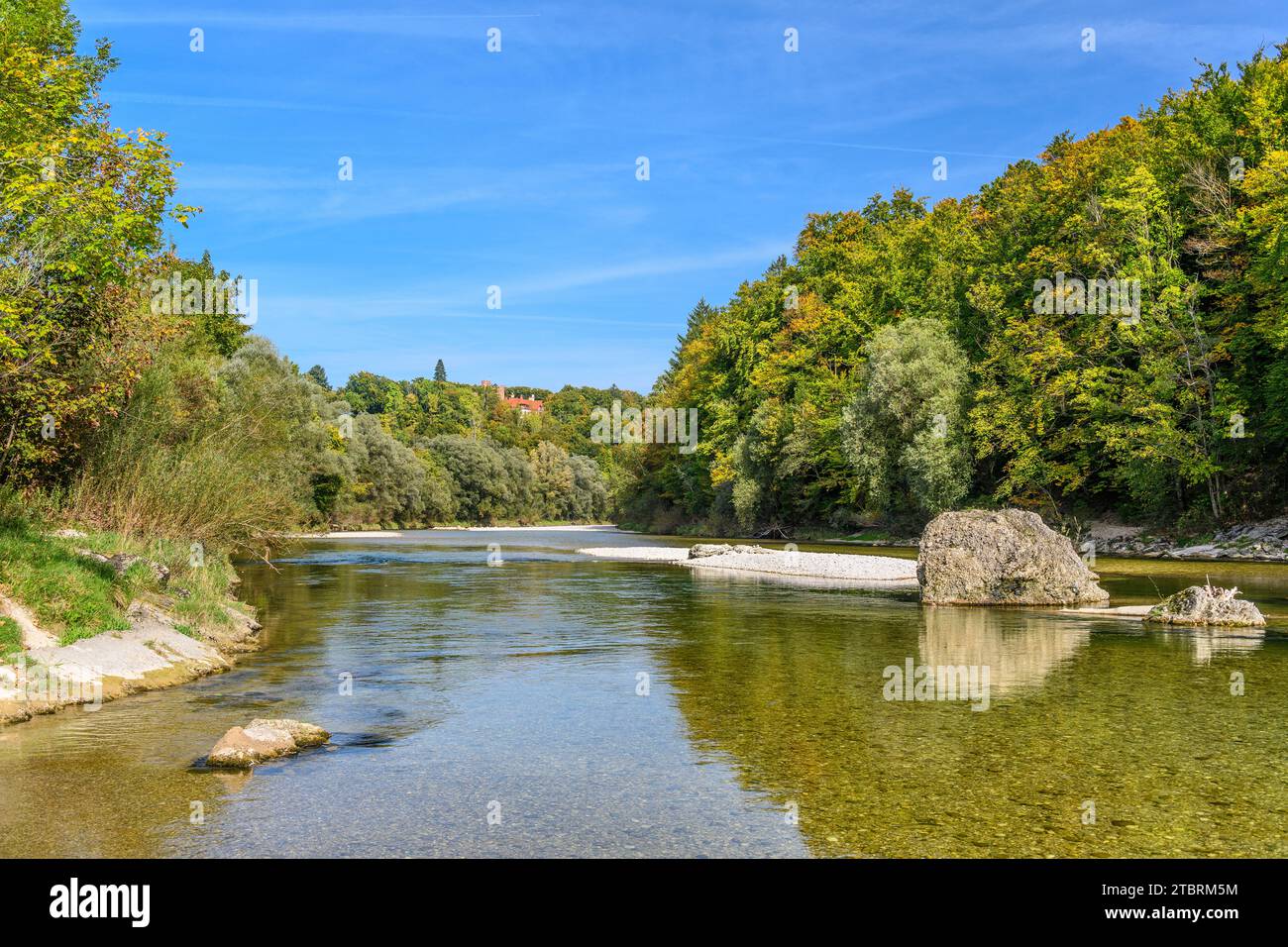 Germany, Bavaria, District of Munich, Pullach im Isartal, Isar with ...