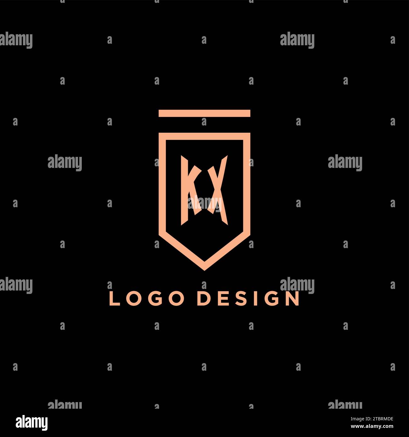 KX monogram initial with shield logo design icon vector graphic Stock ...