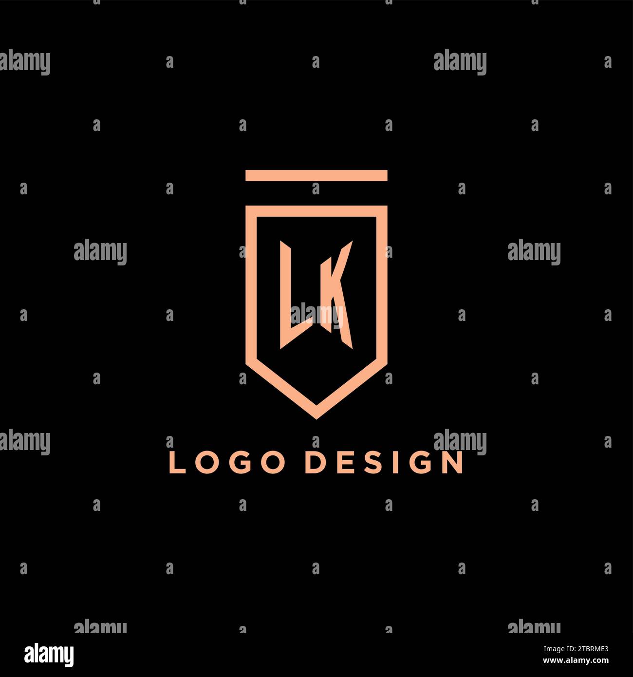 LK monogram initial with shield logo design icon vector graphic Stock ...