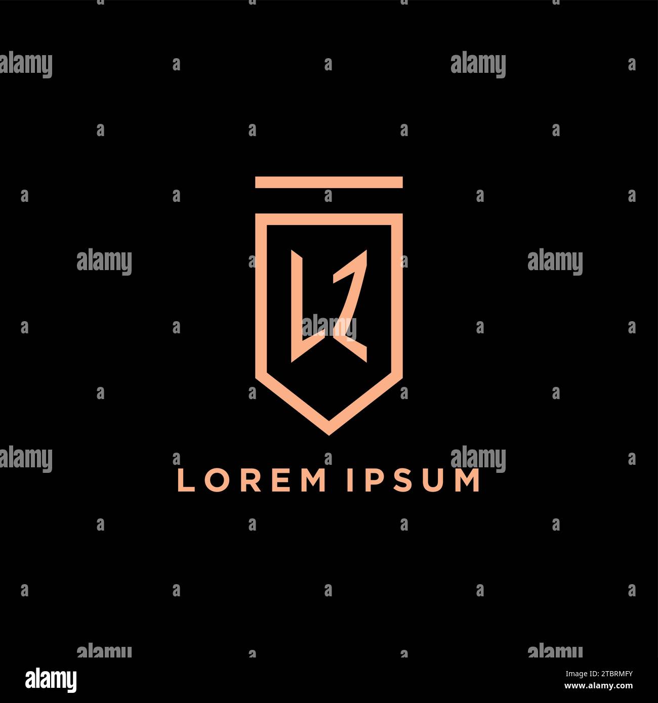 LZ monogram initial with shield logo design icon vector graphic Stock ...