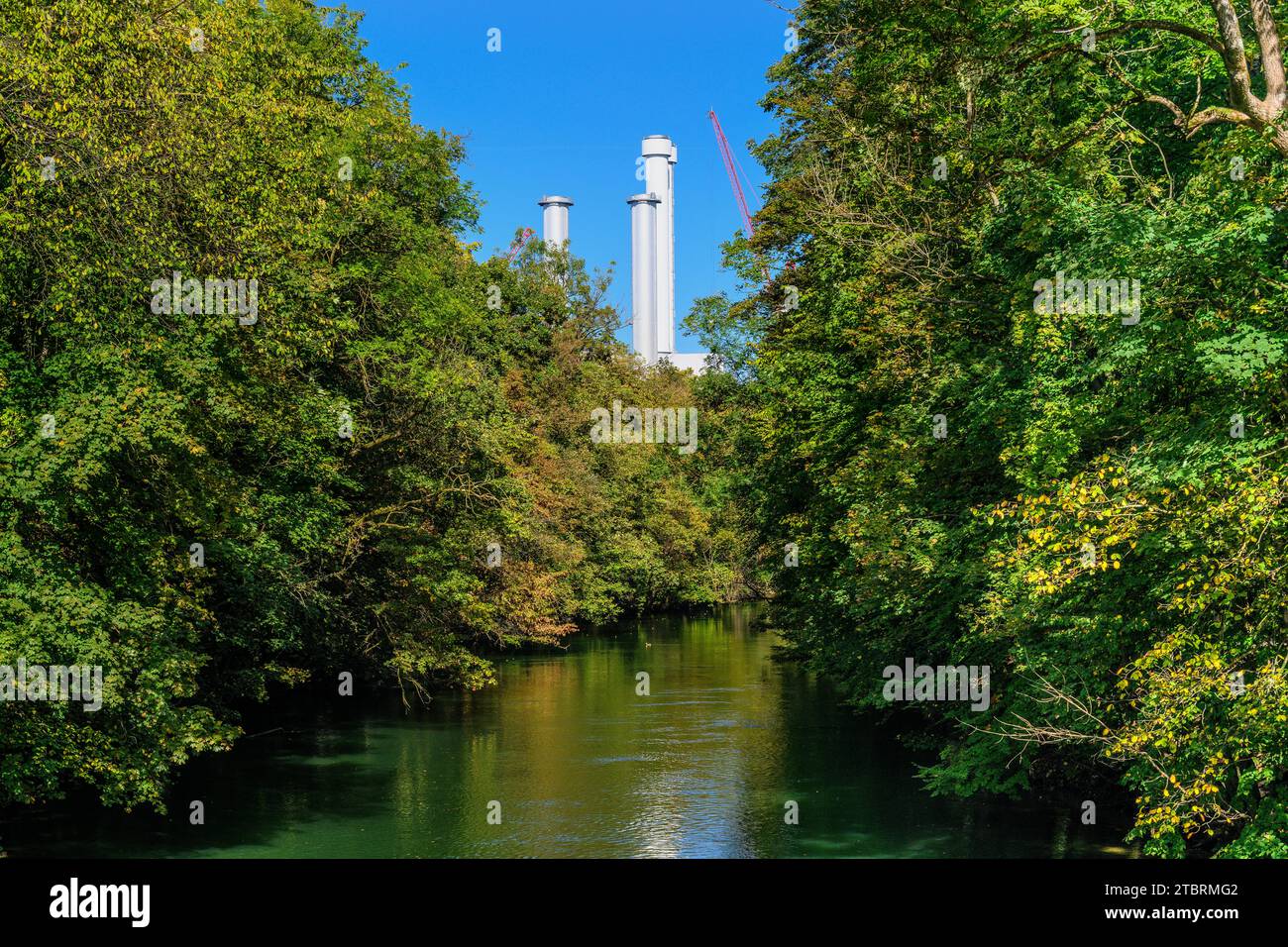 Germany, Bavaria, Munich, Sendling, Isar valley, Isarwerk canal with ...