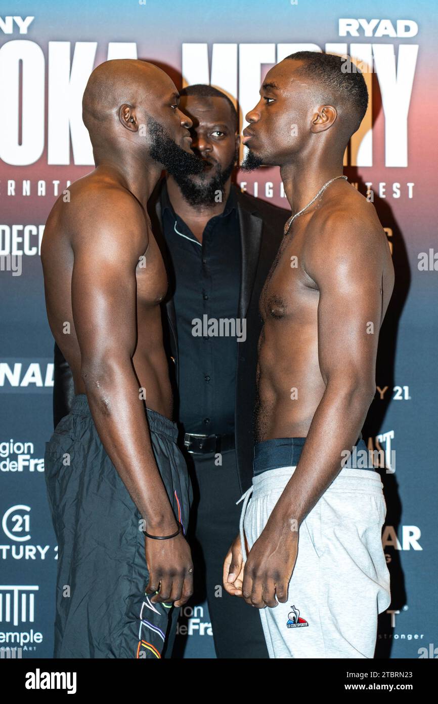 Paris, France. 08th Dec, 2023. Kevin Lesa Nguivason and French boxer ...