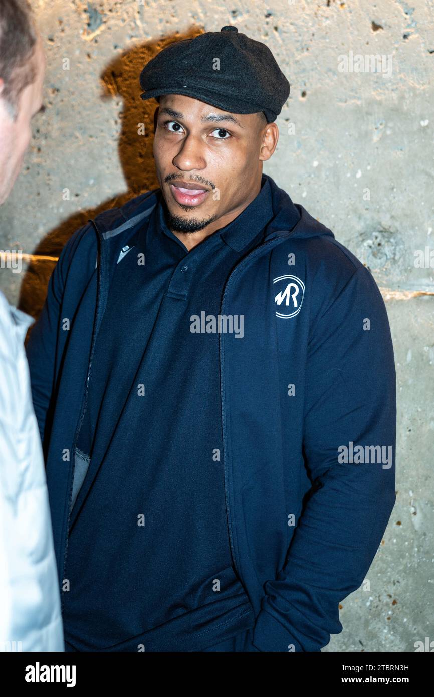 Paris, France. 08th Dec, 2023. Belgian boxer Ryad Merhy at the weigh-in ...