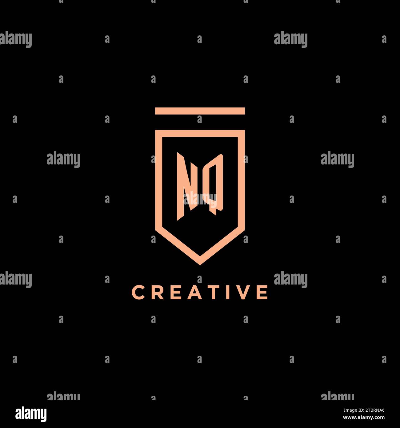 NQ monogram initial with shield logo design icon vector graphic Stock ...