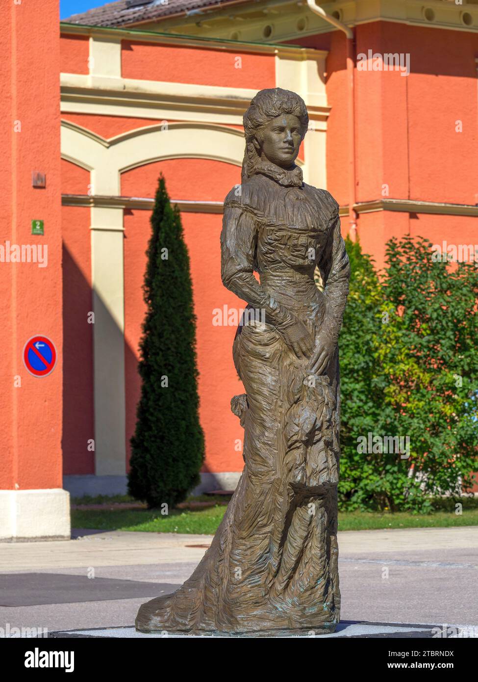 Sisi statue at Possenhofen station, Bavaria, Germany, Europe Stock ...