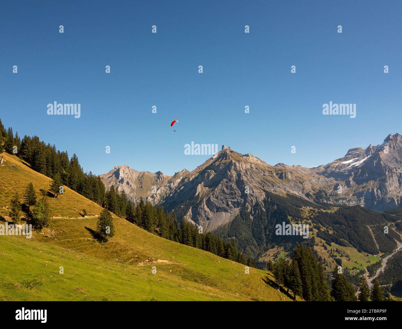 View from Allmenalp in the direction of Kandersteg in Switzerland Stock ...