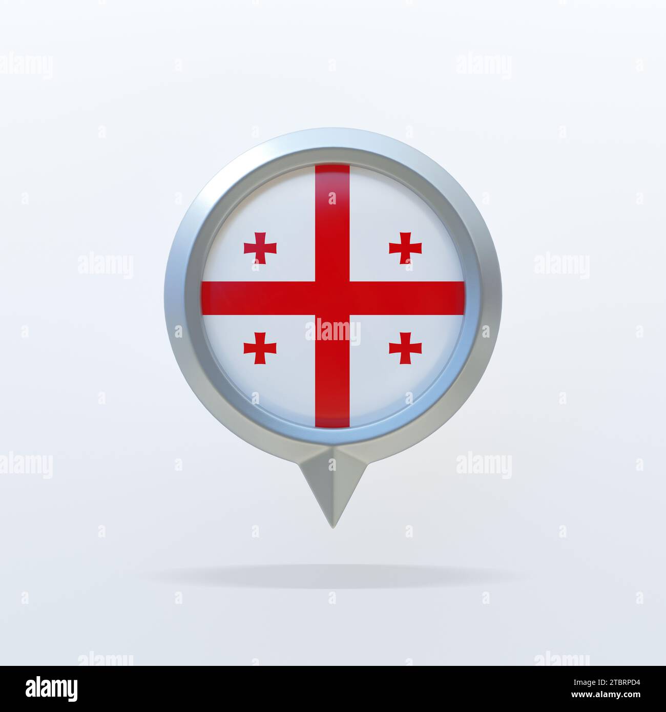 Metal icon of the national flag of the Georgia with a location ...