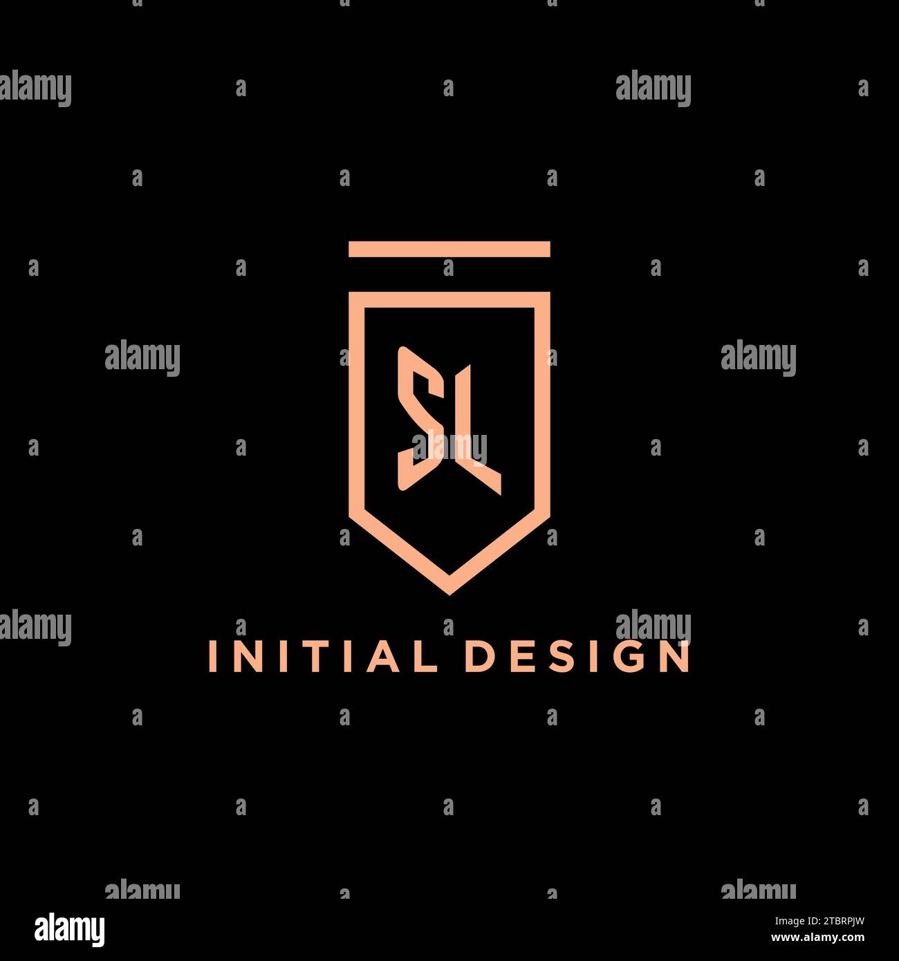 SL monogram initial with shield logo design icon vector graphic Stock ...