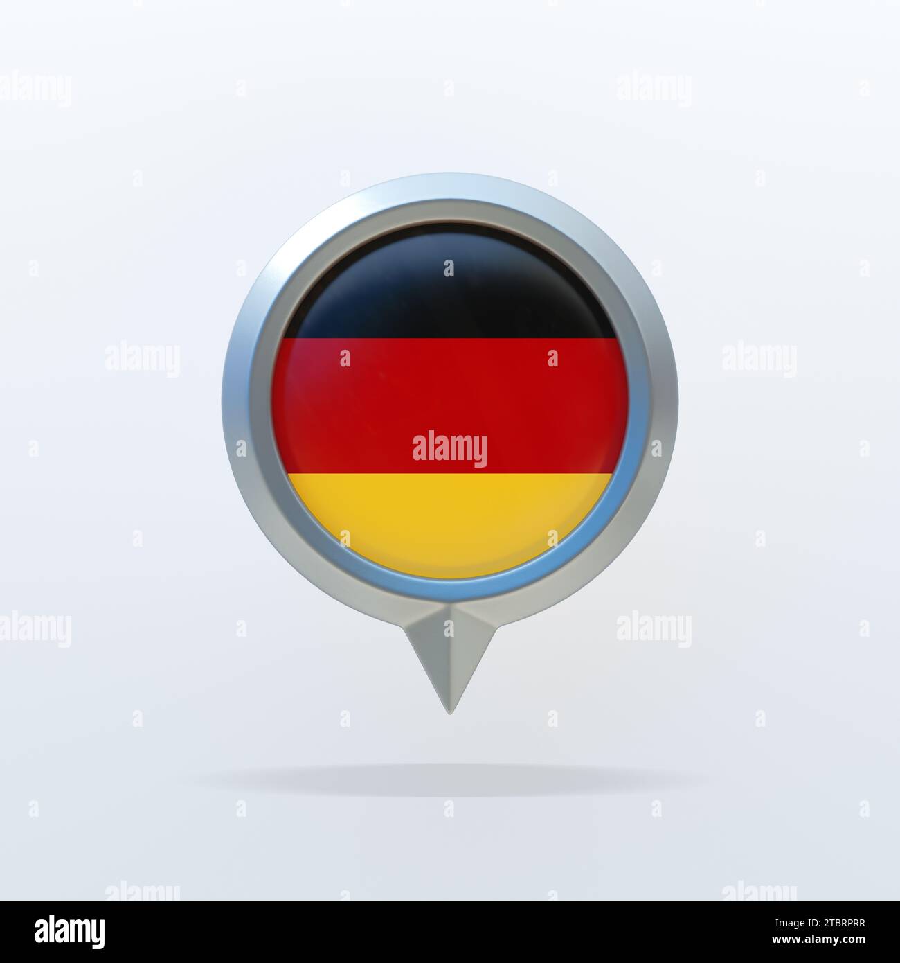 Metal badge of the national flag of Germany with a location indicator ...
