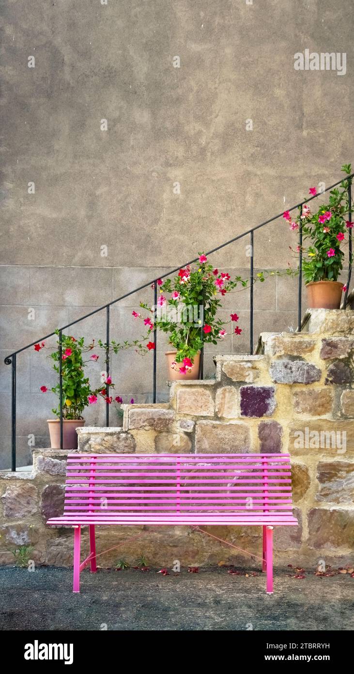 Bench in Villespassans Stock Photo - Alamy