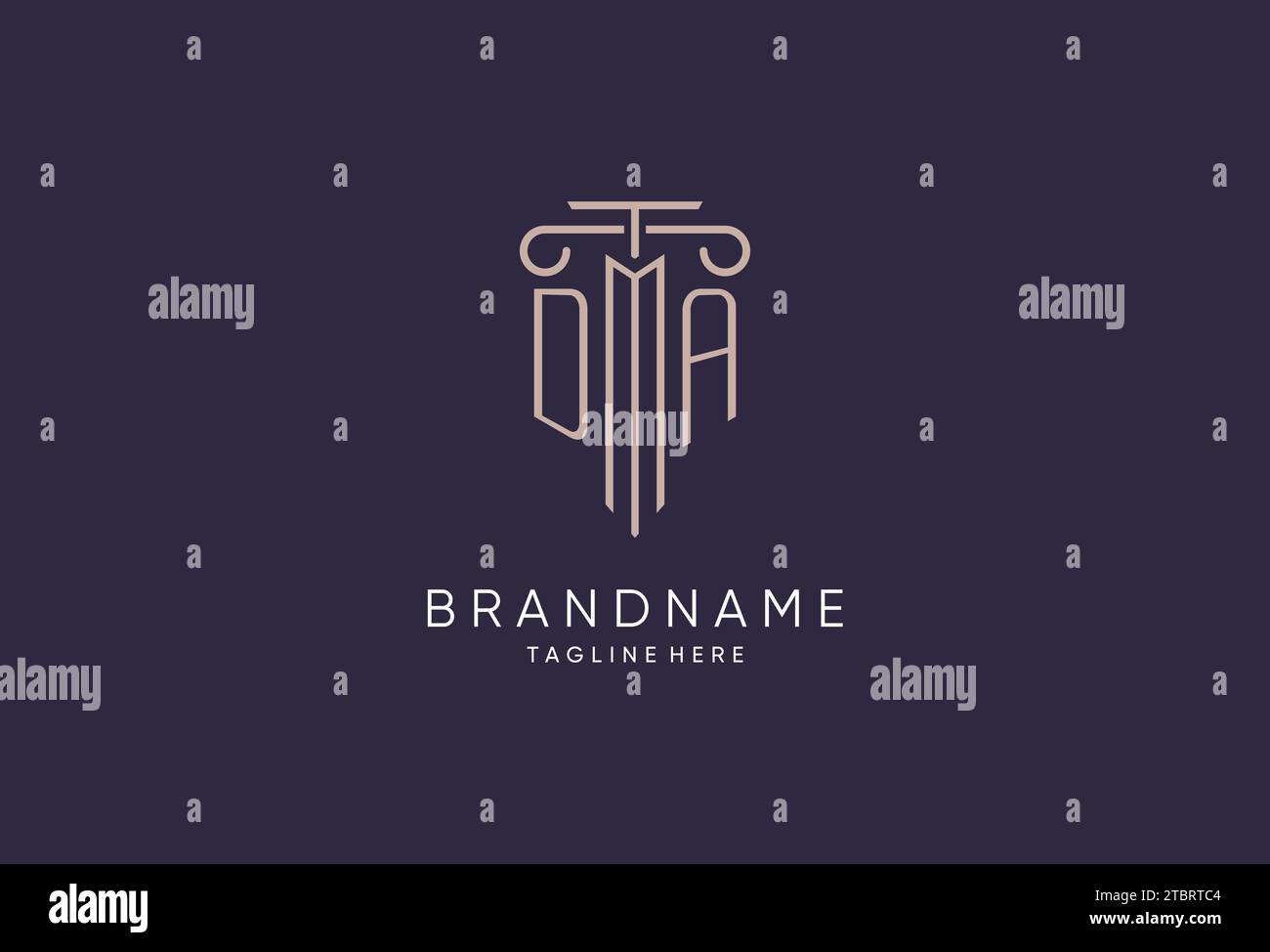 DA logo initial pillar design with luxury modern style best design for ...