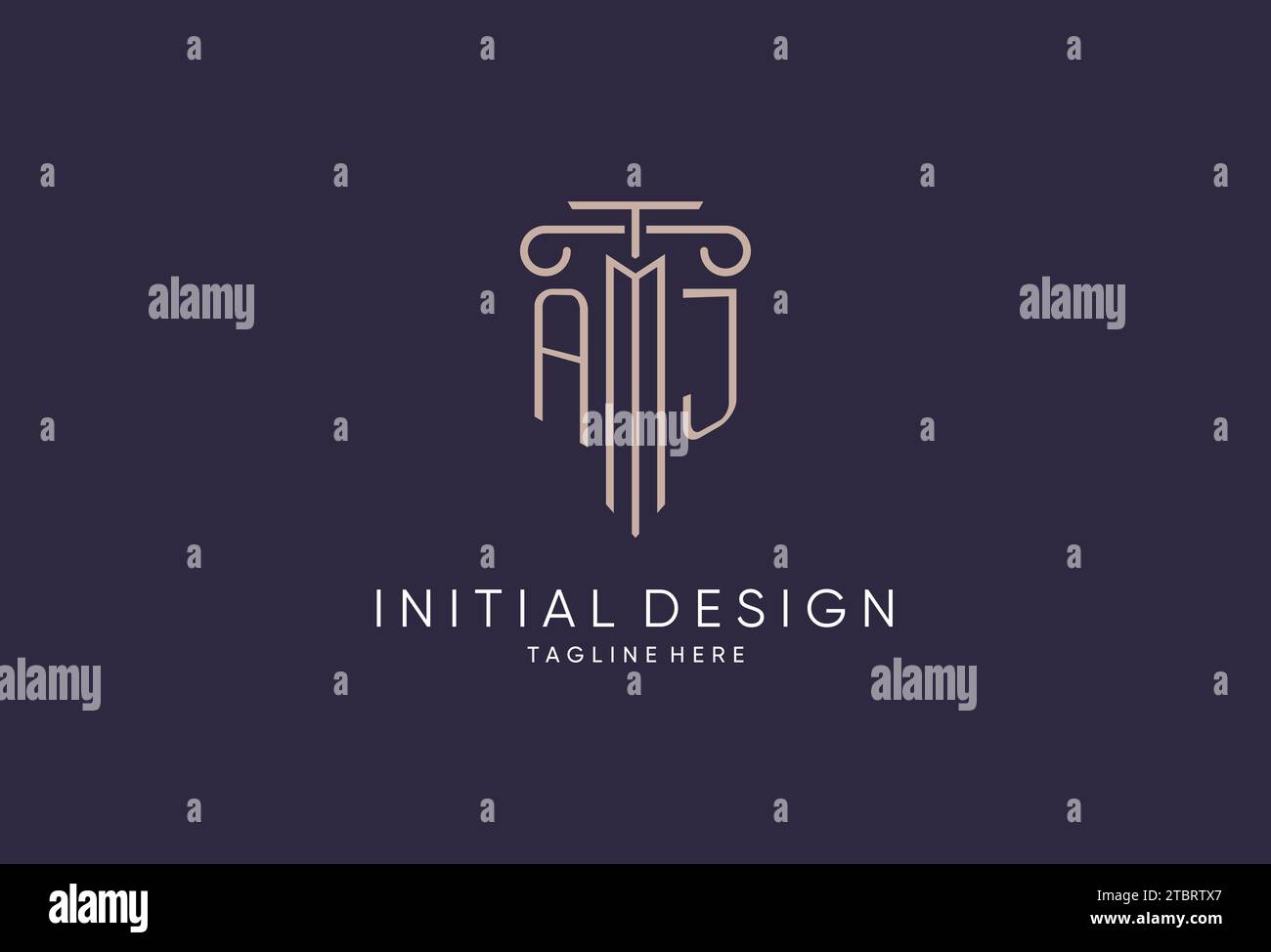 AJ logo initial pillar design with luxury modern style best design for ...
