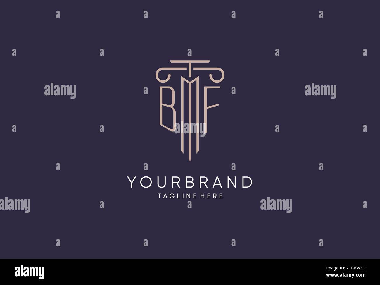 BF logo initial pillar design with luxury modern style best design for ...