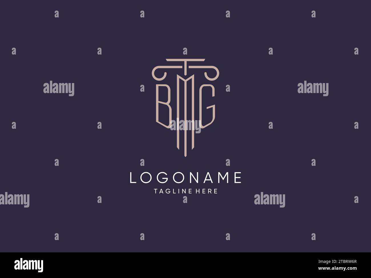 BG logo initial pillar design with luxury modern style best design for ...
