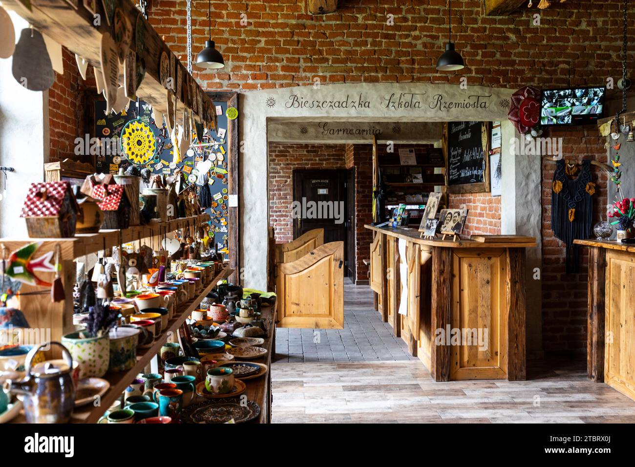 Europe, Poland, Podkarpackie Voivodeship, Uherce Mineralne, Bieszczadzka Szkola Rzemiosla ...