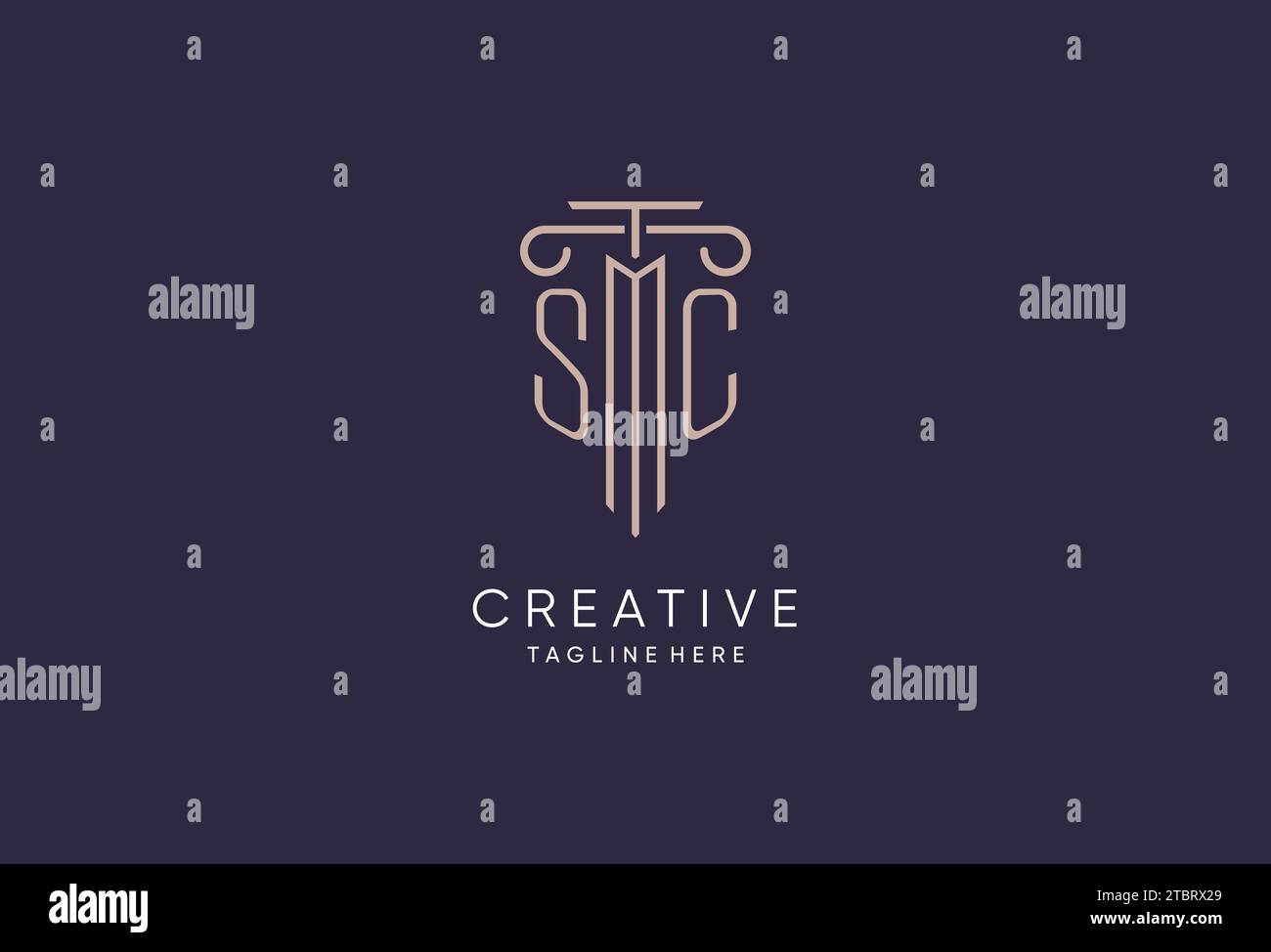 SC logo initial pillar design with luxury modern style best design for ...