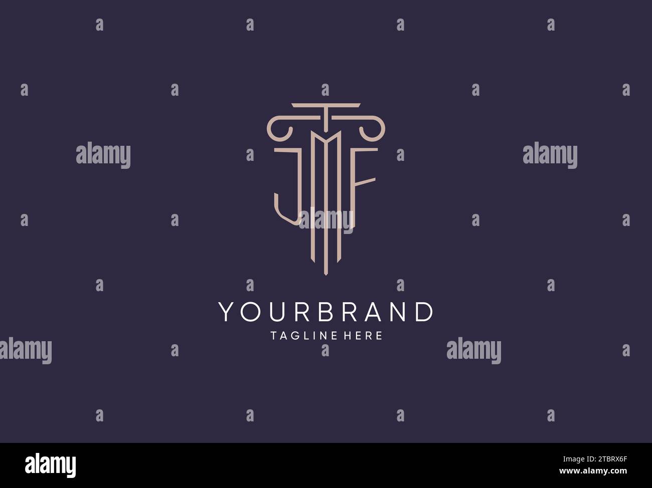 JF logo initial pillar design with luxury modern style best design for ...