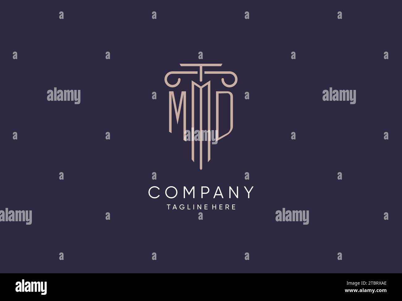 MD logo initial pillar design with luxury modern style best design for ...