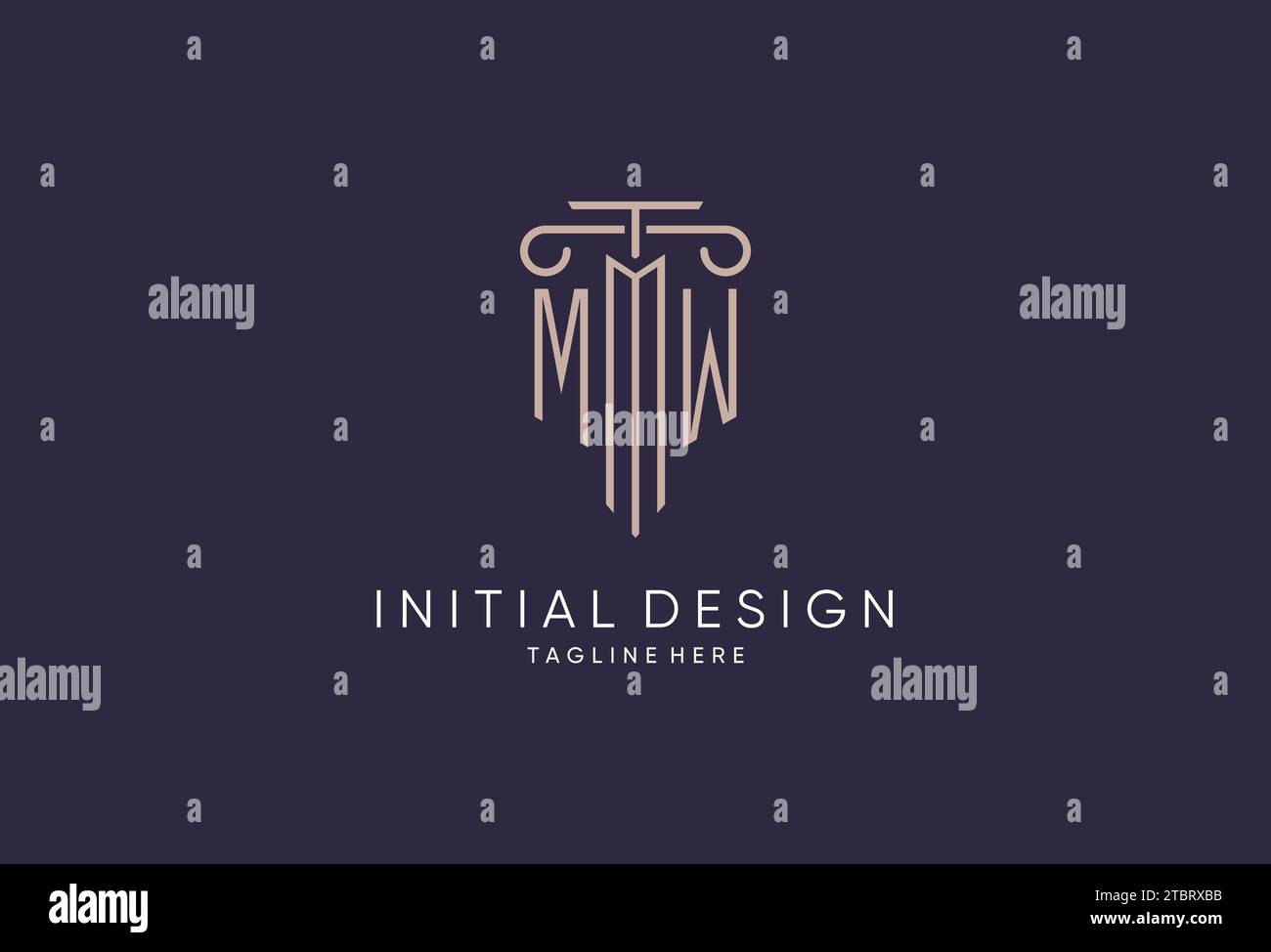 MW logo initial pillar design with luxury modern style best design for ...