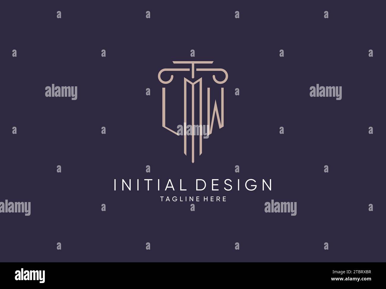 LW logo initial pillar design with luxury modern style best design for ...