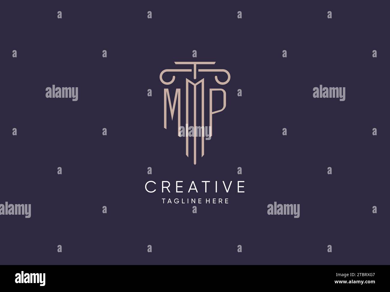 MP logo initial pillar design with luxury modern style best design for ...