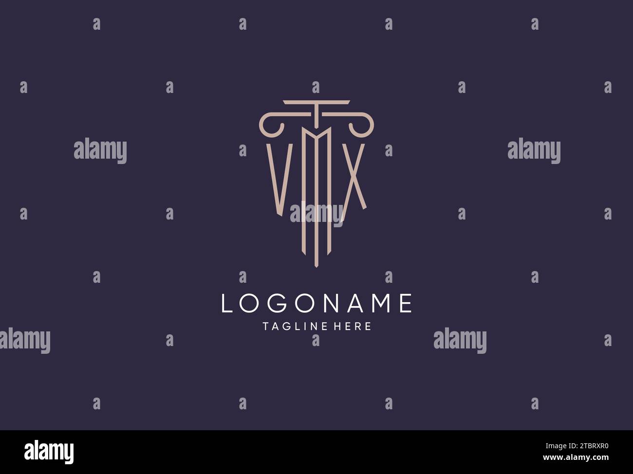 VX logo initial pillar design with luxury modern style best design for ...
