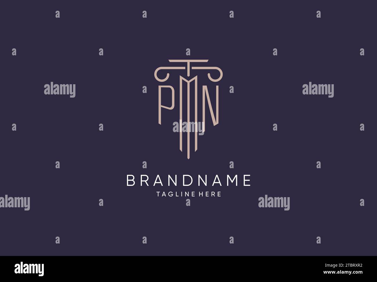 PN logo initial pillar design with luxury modern style best design for ...
