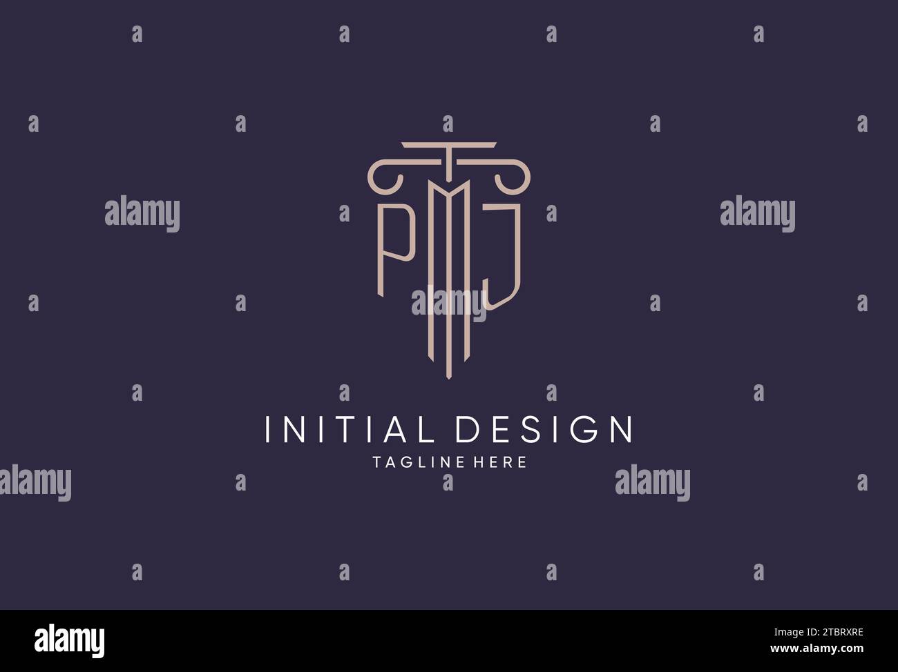 PJ logo initial pillar design with luxury modern style best design for ...