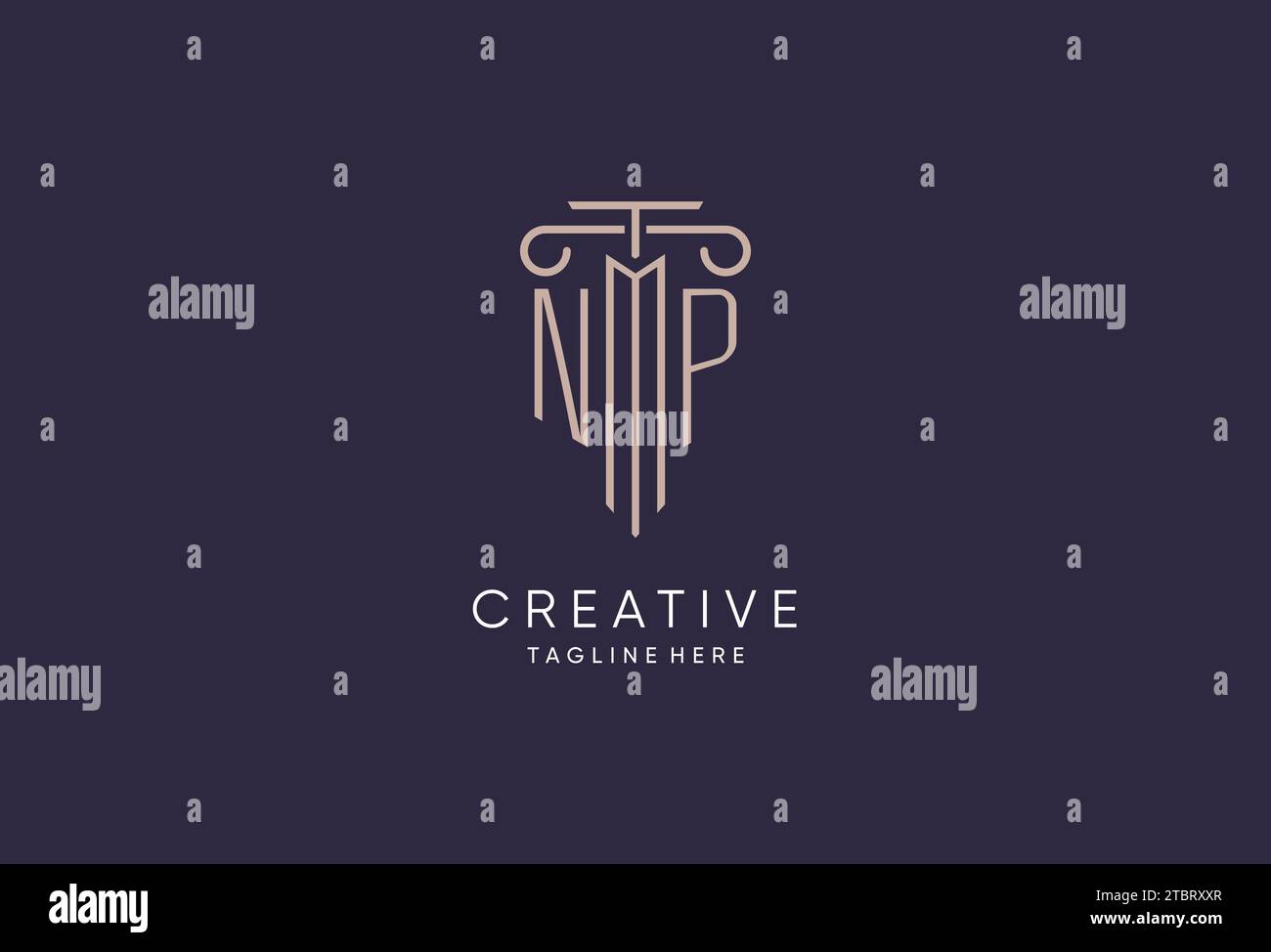 NP logo initial pillar design with luxury modern style best design for ...