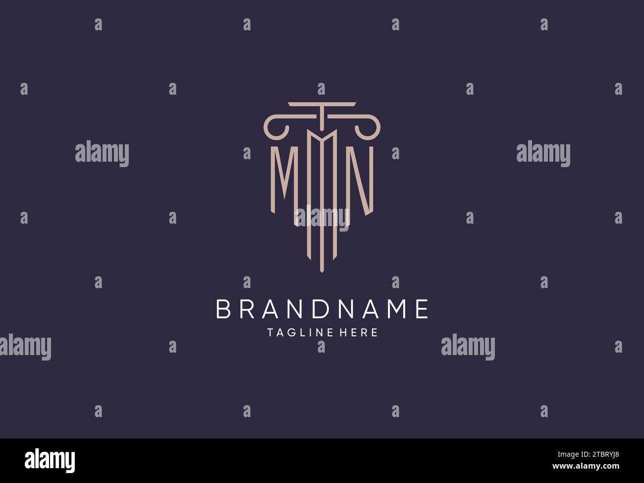 MN logo initial pillar design with luxury modern style best design for ...