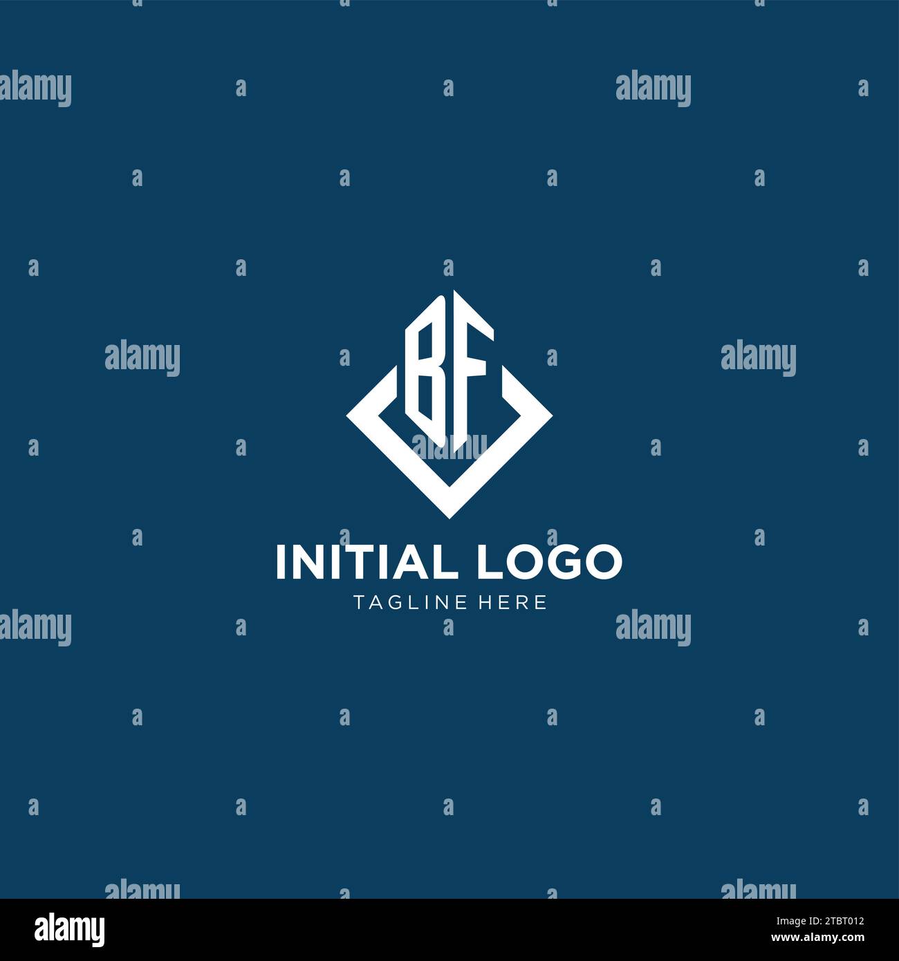 Initial BF logo square rhombus with lines, modern and elegant logo ...